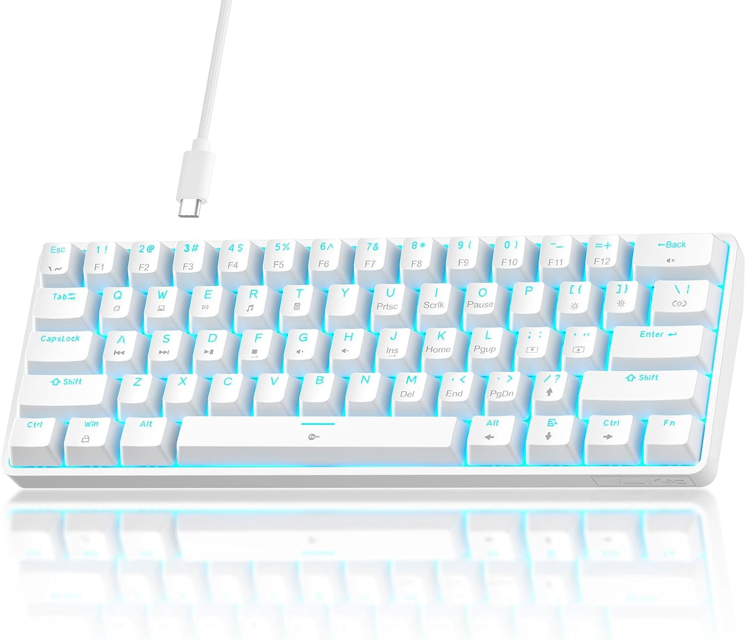 60% Gaming Layout & Portability: Maximize desk space with a streamlined ...