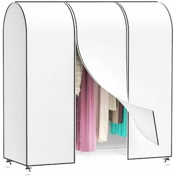 60'' Garment Rack Cover Dustproof Clothes Rack Cover Breathable Garment ...