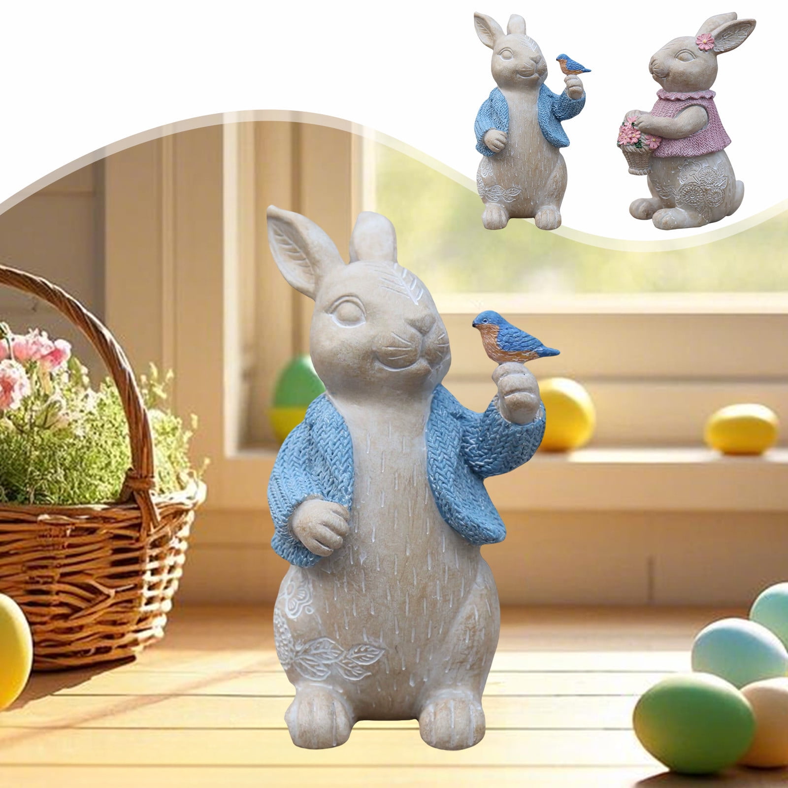 Up to 60% off Gifts Kcavykas Resin Rabbit Yard Decor, Decorative Garden ...