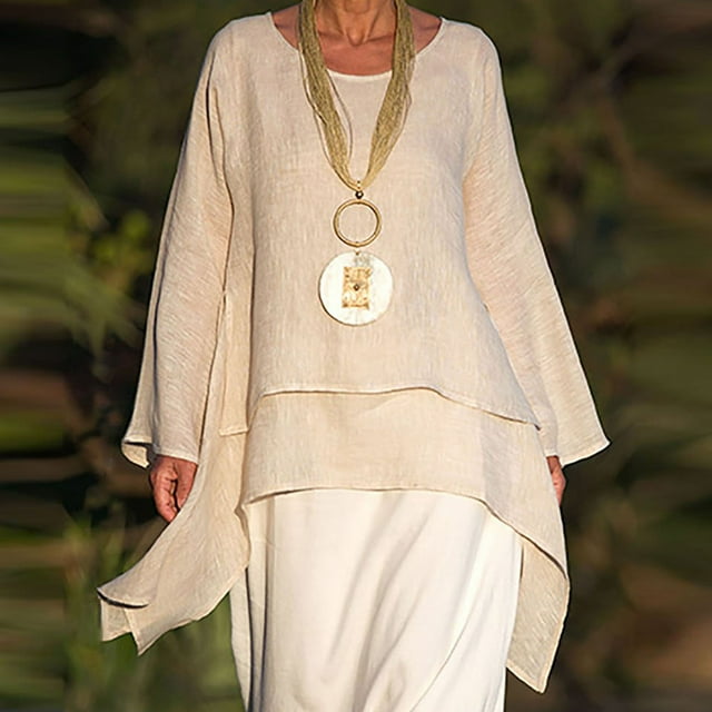 up to 60% off Gifts Usmixi Shirts for Women Vintage Cotton Linen Plus ...