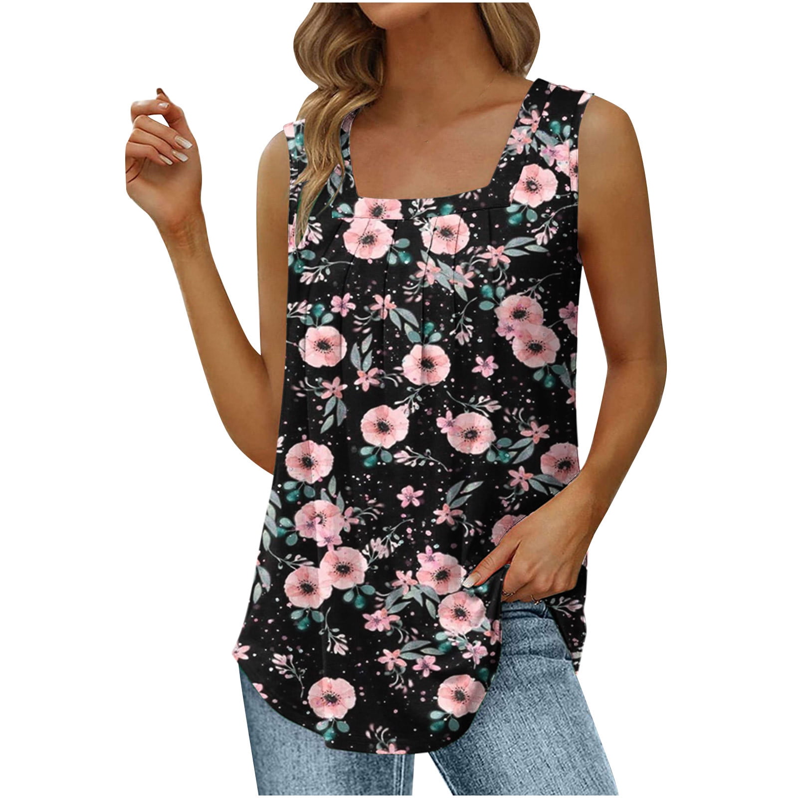 Up To 60 Off Ts Usmixi Tank Tops For Women Breathable Loose Pleated