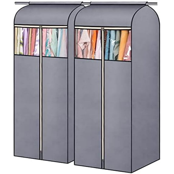 60'' Hanging Garment Bags for Closet Storage Sealed Completely Jackets ...