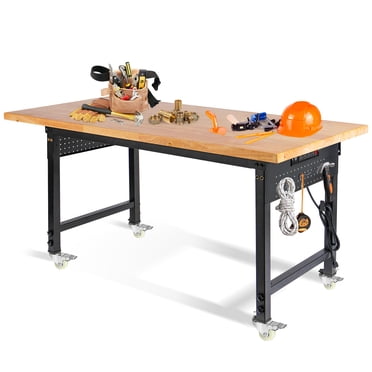 "Costway Heavy Duty Multipurpose Workbench, 53"" Adjustable Height ...