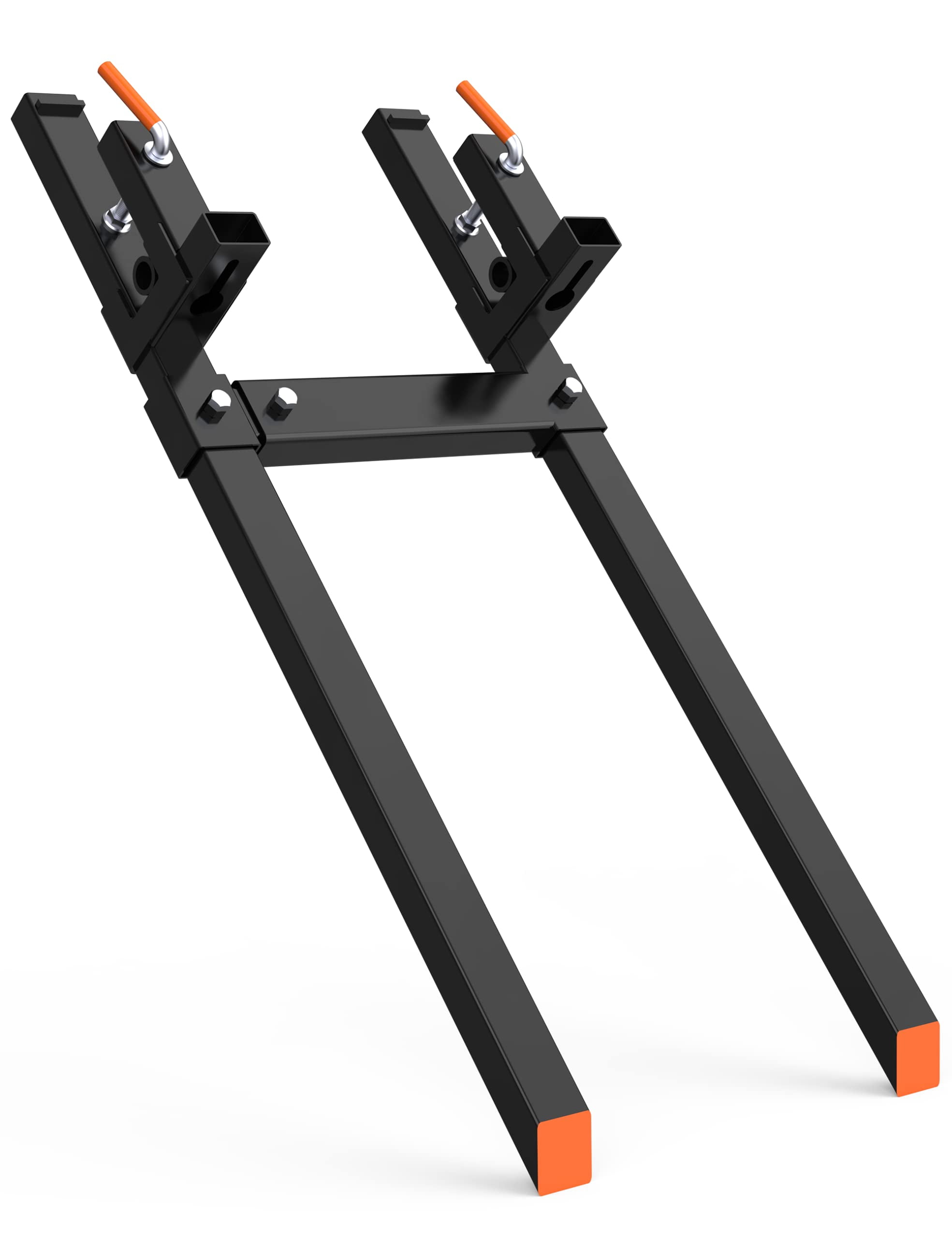 60" Heavy Duty Clamp on Pallet Forks with [Adjustable Stabilizer Bar ...
