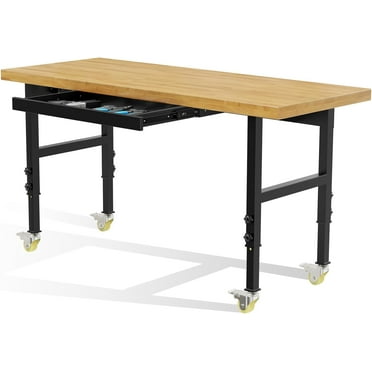 48" Workbench with Pegboard and Drawers, Dextra Height Adjustable ...