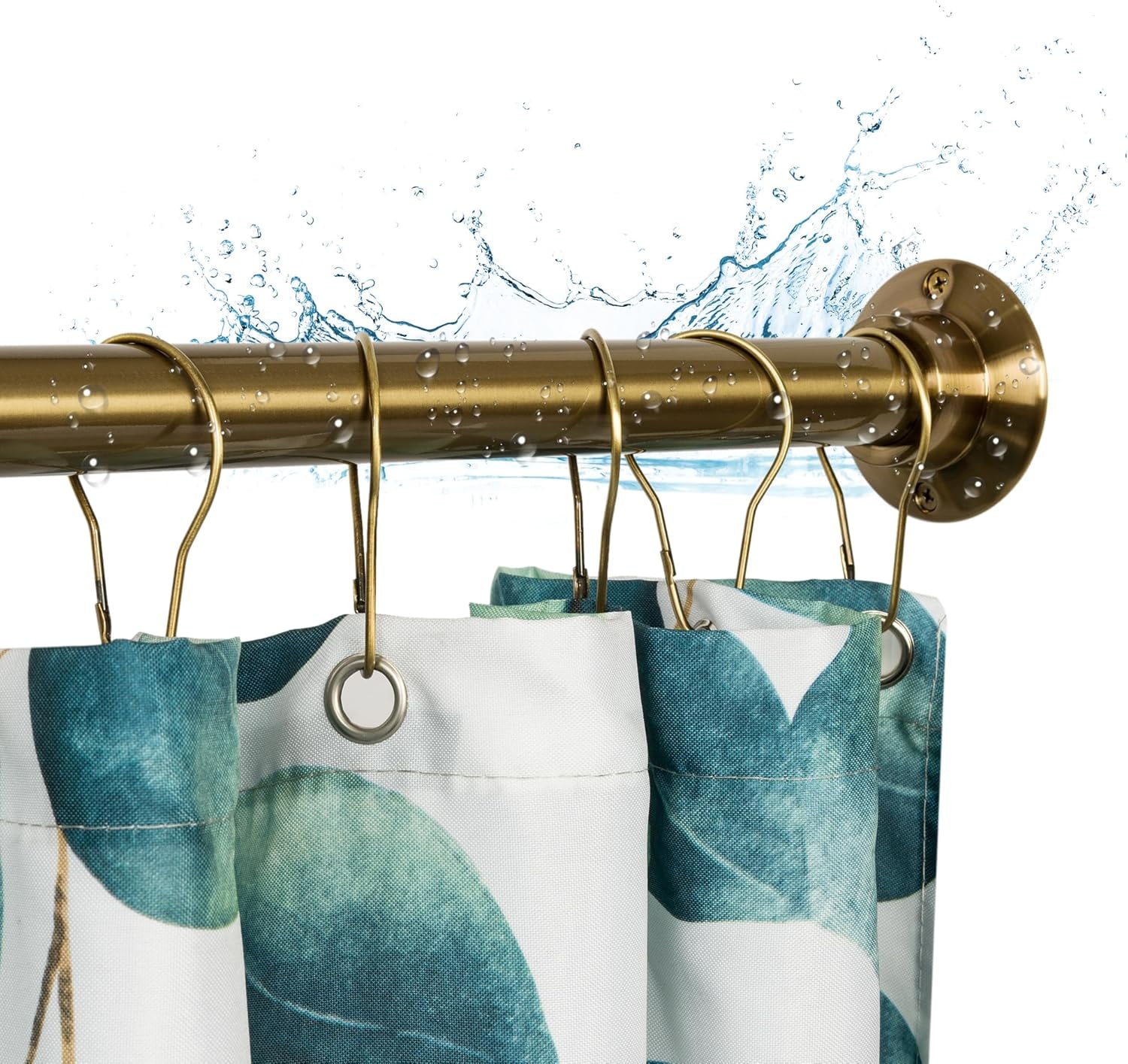 60" Heavy Duty Straight Shower Rod With Shower Rod Flange, Permanent ...