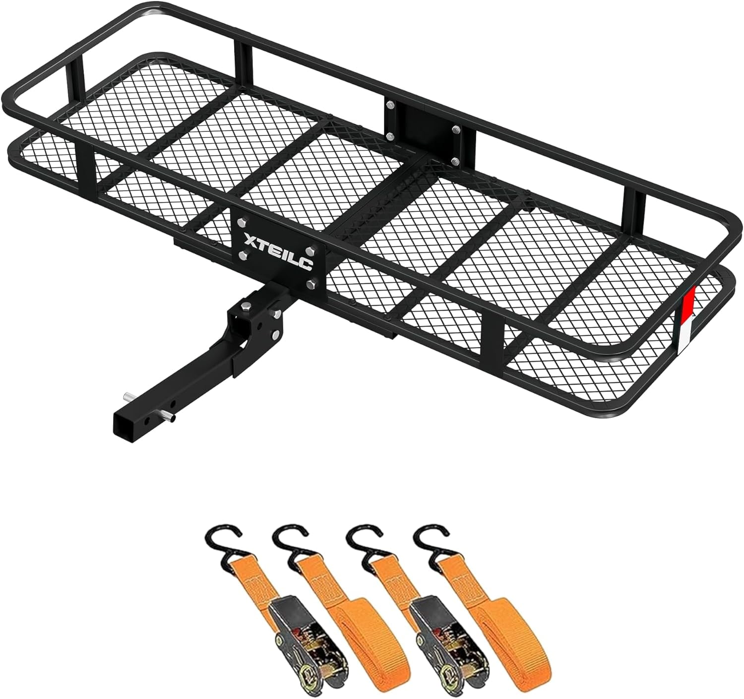 60" Hitch Mount Cargo Basket Folding Luggage Rack Basket for Car Trips ...