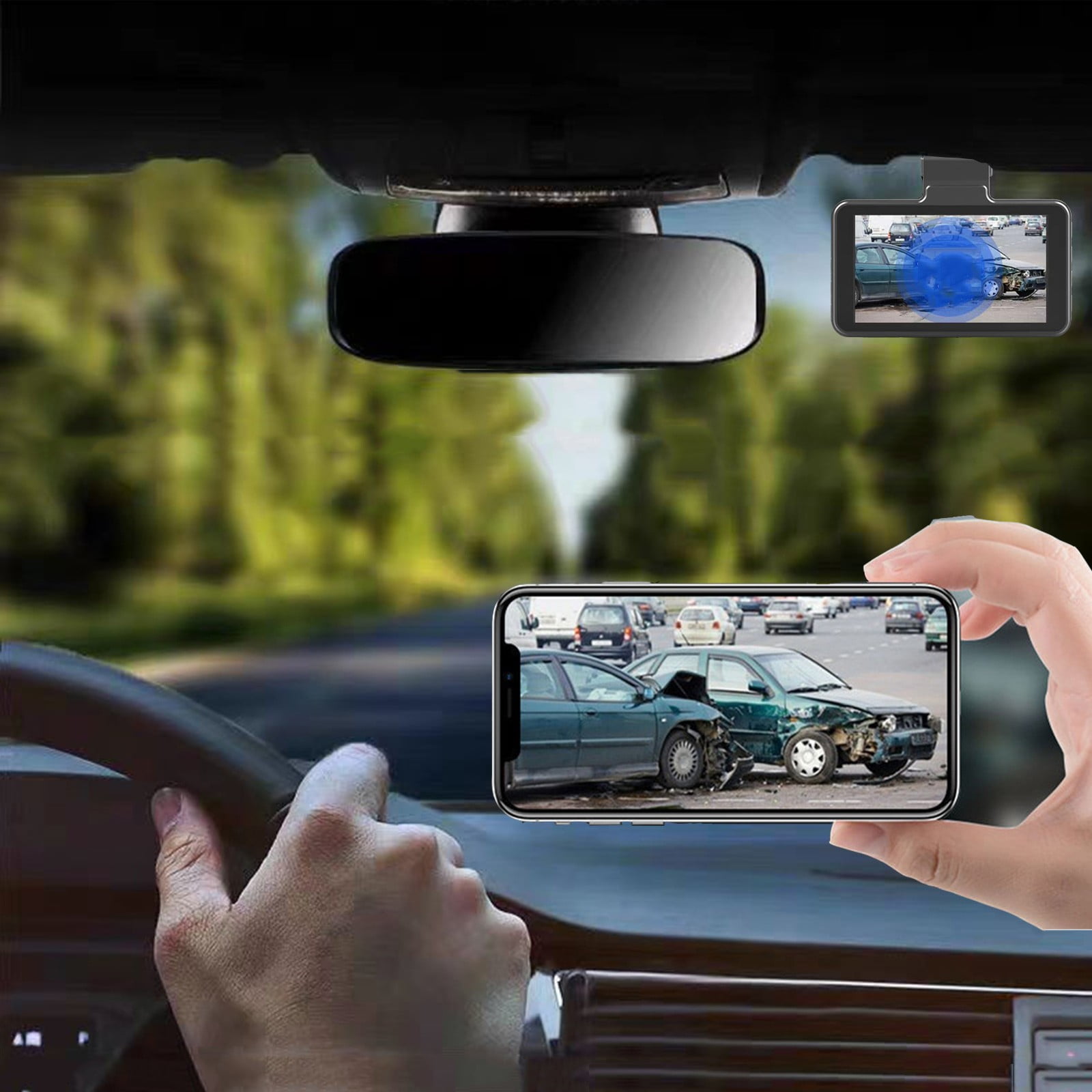 RNLUGM Car Accessories Dash Cam 3 Inch IPS Screen Smart Dash Camera For ...