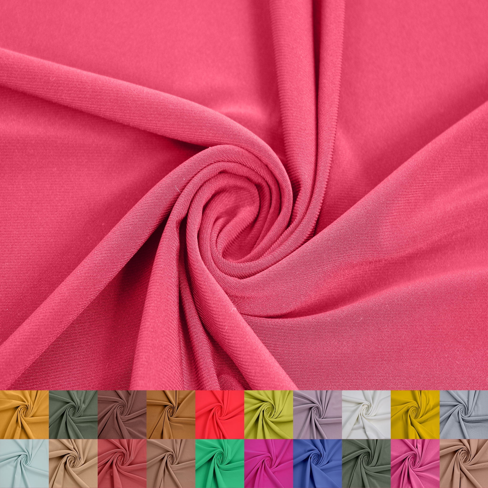 60” ITY Jersey Knit Poly Spandex Fabric - 229 GSM, Medium Weight, 4-Way ...
