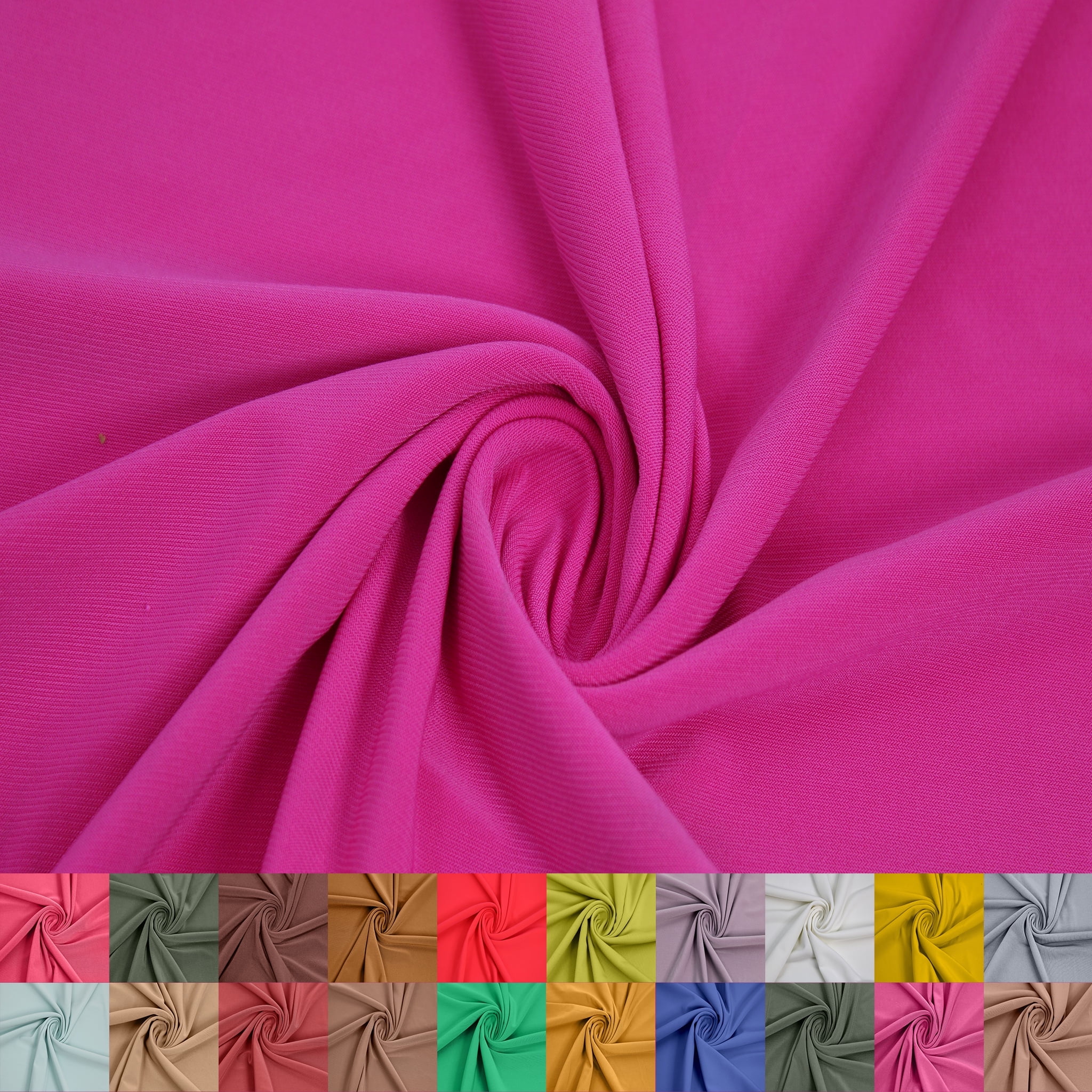 60” ITY Jersey Knit Poly Spandex Fabric - 229 GSM, Medium Weight, 4-Way ...