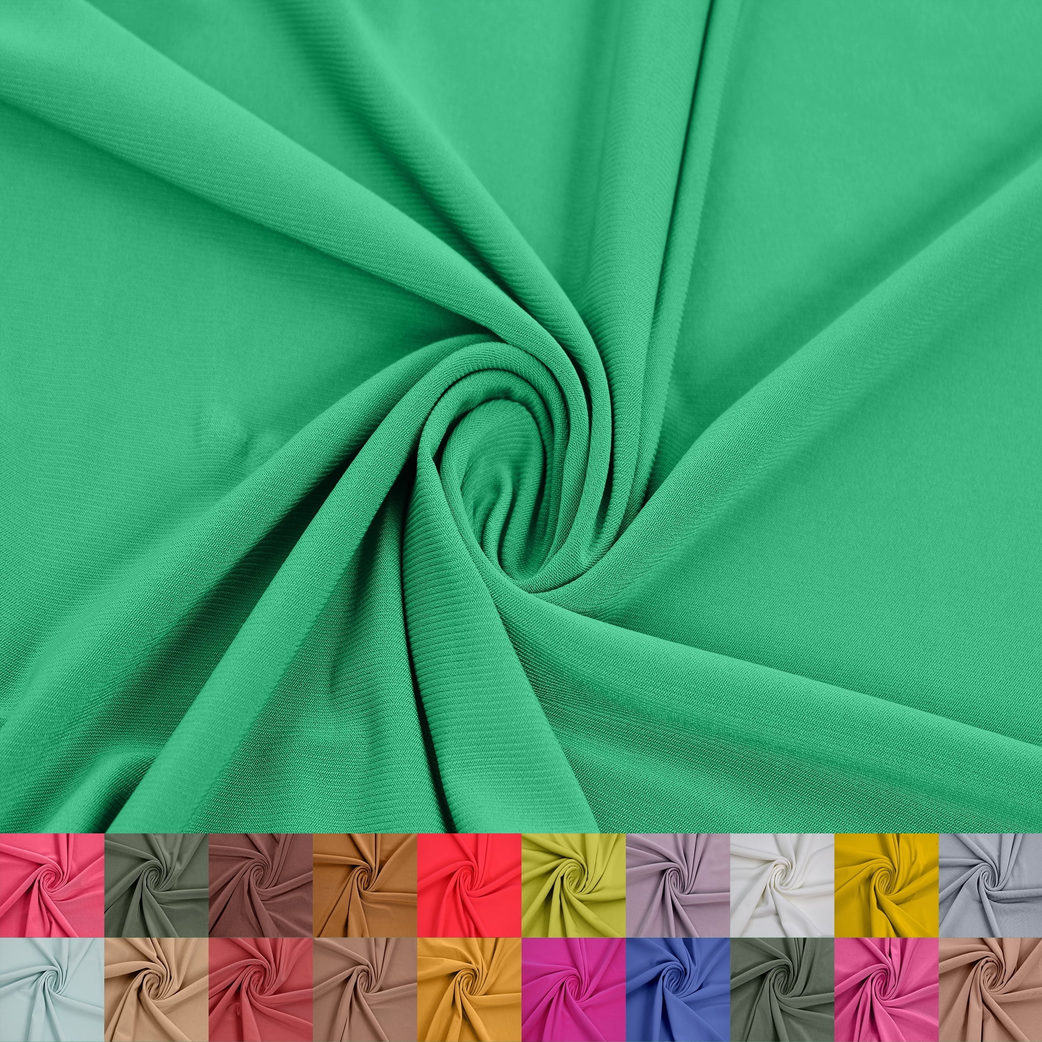 60” ITY Jersey Knit Poly Spandex Fabric - 229 GSM, Medium Weight, 4-Way ...