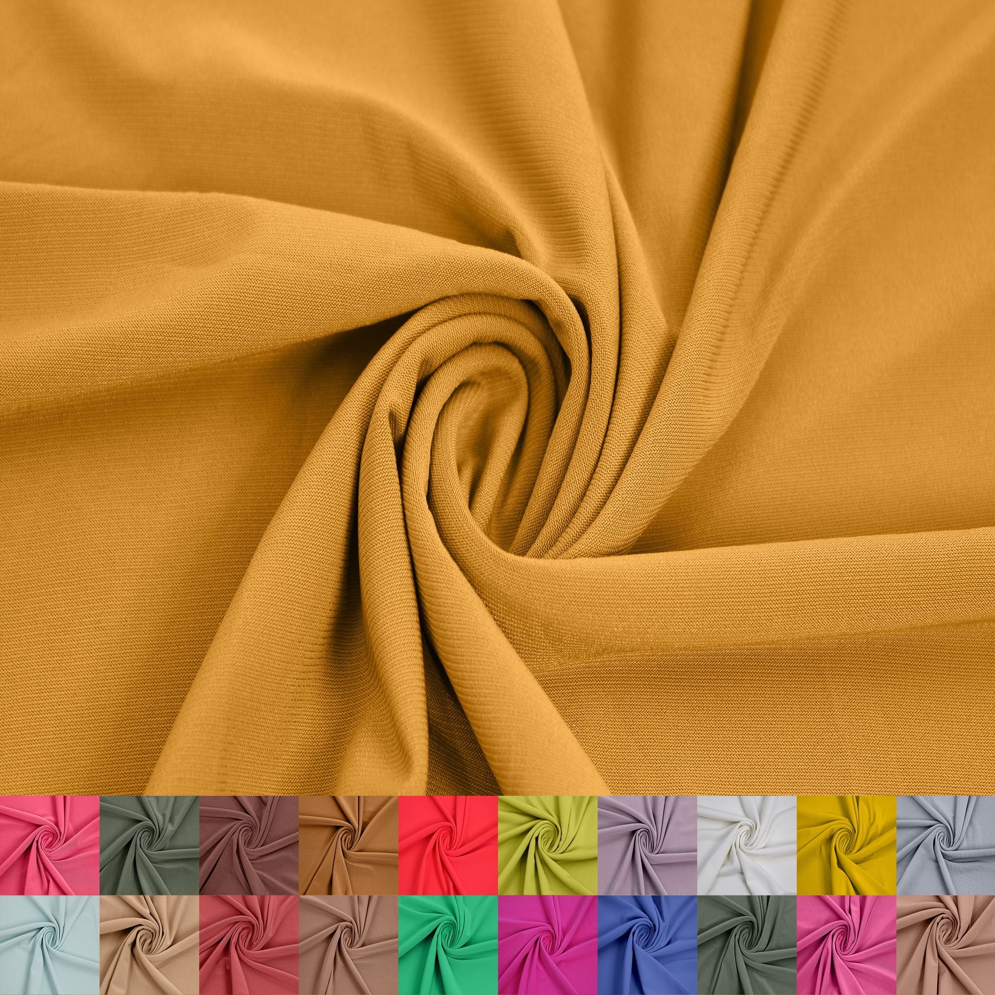 60” ITY Jersey Knit Poly Spandex Fabric - 229 GSM, Medium Weight, 4-Way Stretch, Anti-Wrinkle ...