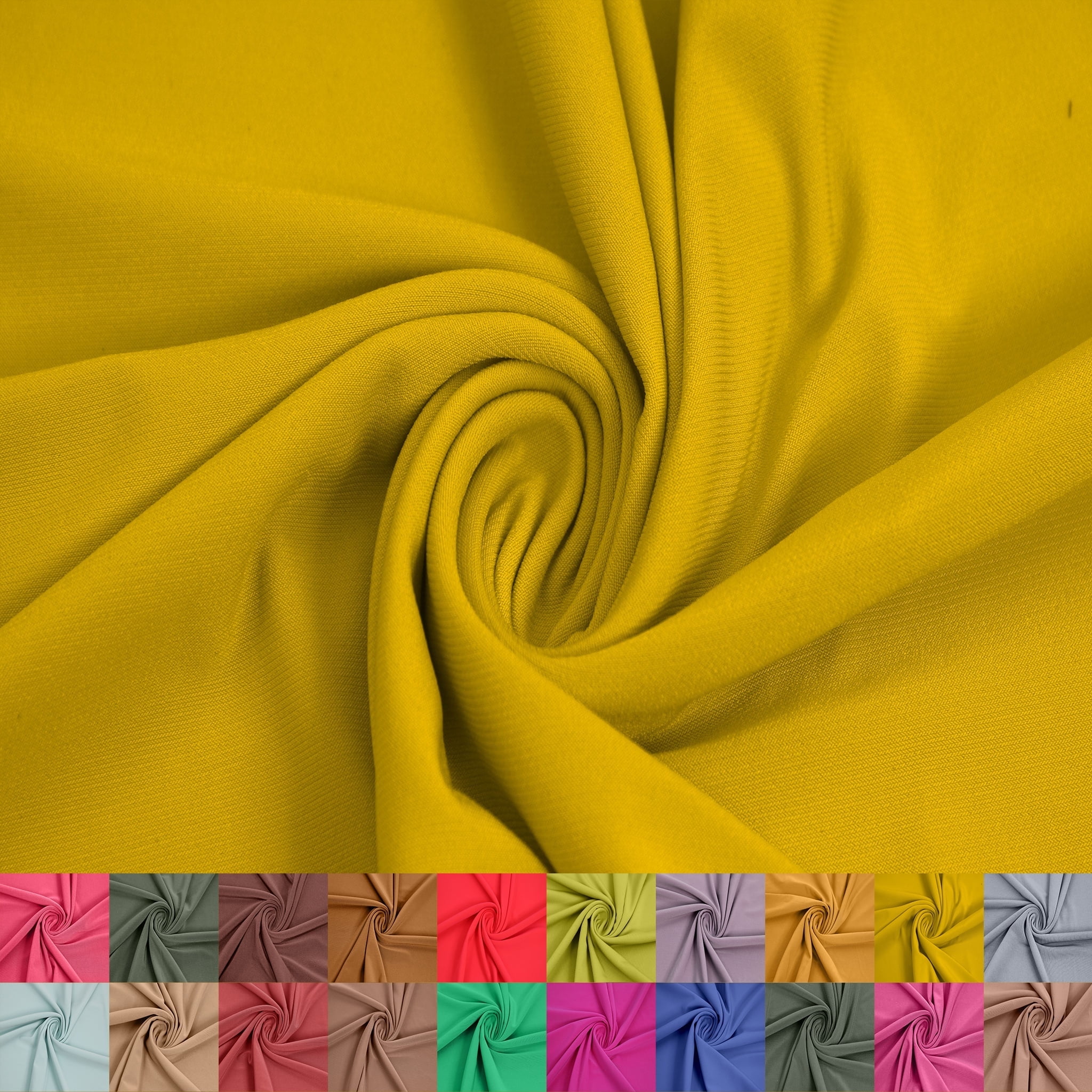 60” ITY Jersey Knit Poly Spandex Fabric - 229 GSM, Medium Weight, 4-Way ...