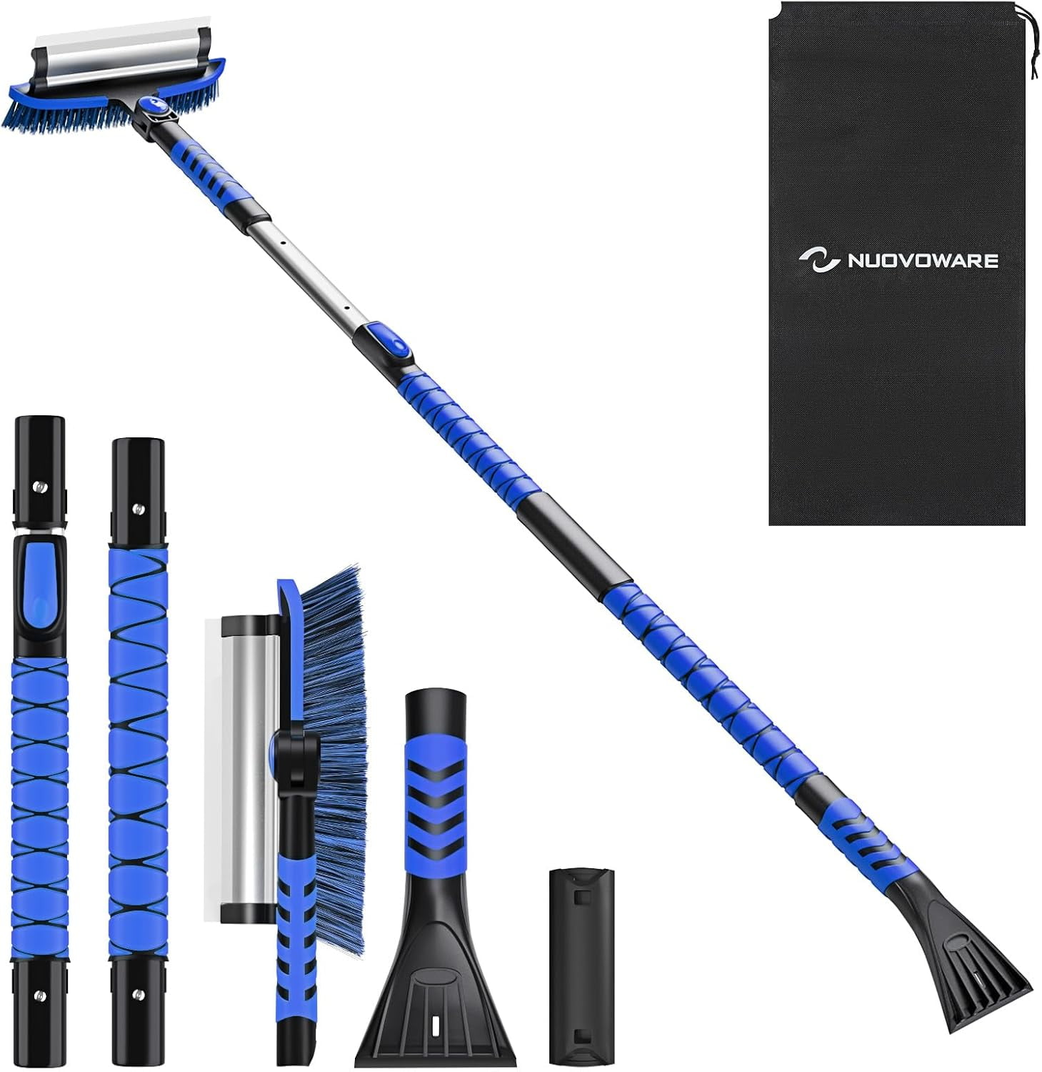 60" Ice Scraper and Extendable Snow Brush for Car Windshield, 5 in 1 ...