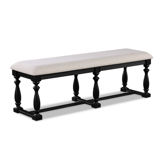 60 - Inch Bench for Dining Room | Vintage Transitional Look | Solid ...