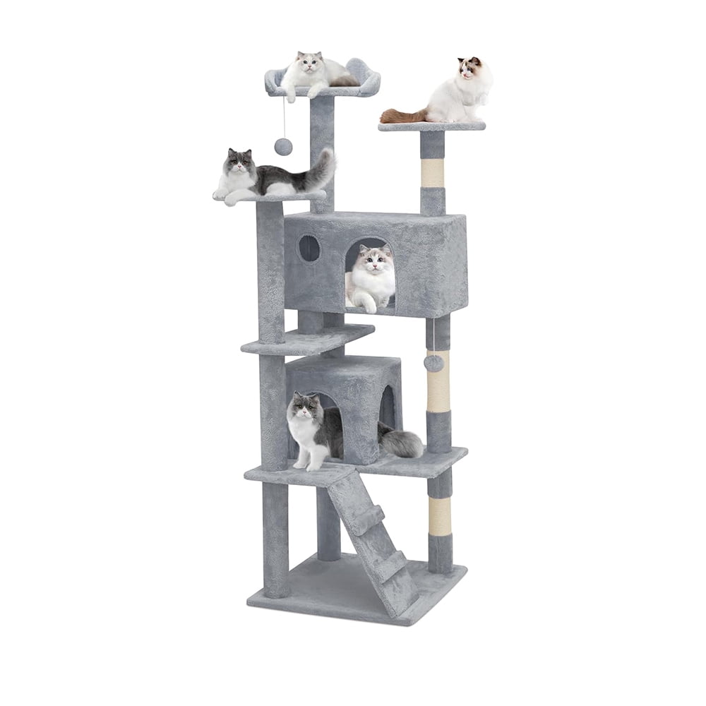 60 Inch Cat Tower, Cat Tree, Cat Tree Climbing Tower with Scratching ...