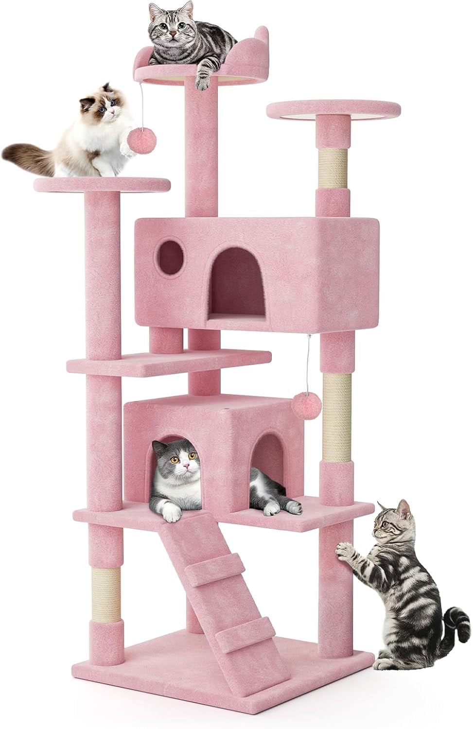 60 Inch Cat Tree Tower for Indoor Cats Large Adults, Cat Tower with ...