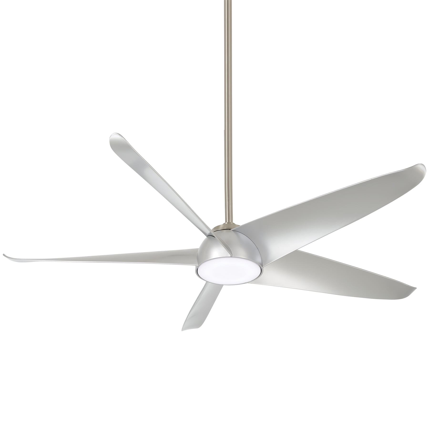 60 Inch Ceiling Fan With Light Kit-Brushed Nickel/Silver Finish-Silver ...