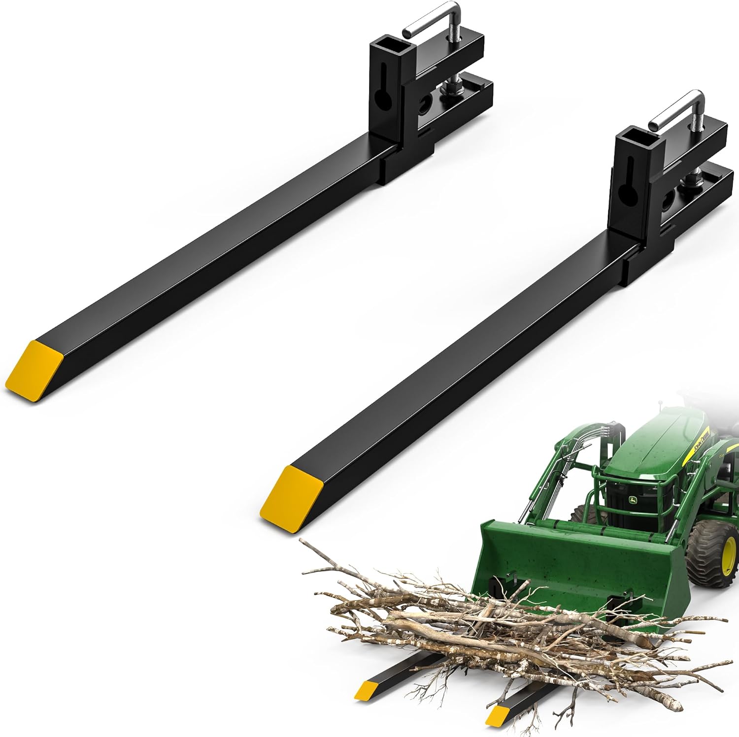 60 Inch Clamp on Pallet Forks for Tractor Bucket, Heavy Duty 4000lbs ...