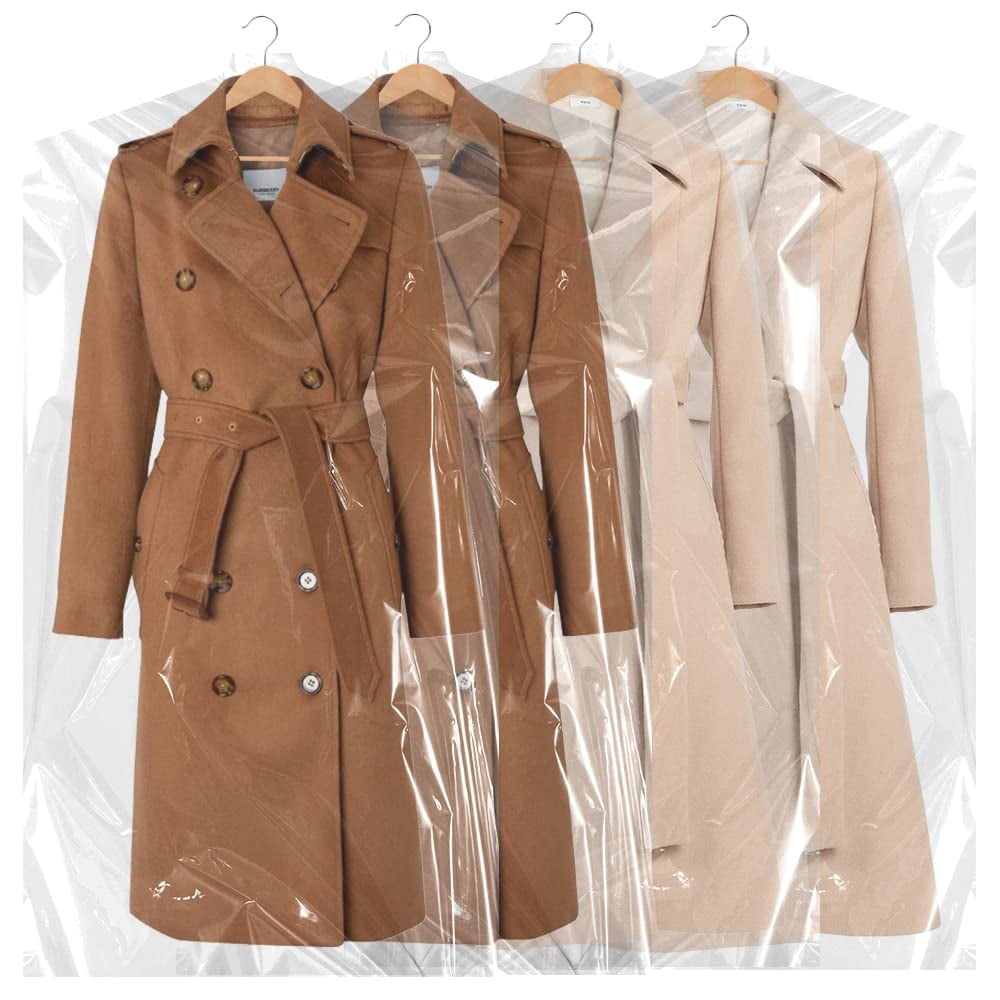 60x150cm Plastic Garment Bags 20PCS, Clear Laundry Covers for Hanging ...