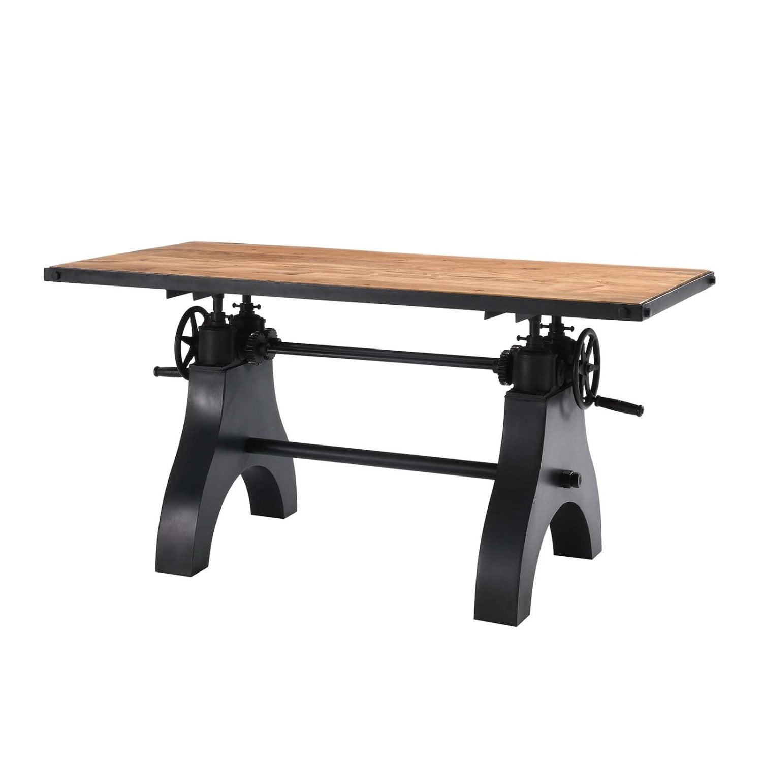 60 Inch Dining Table, Black Natural, Wood, Rectangular, Industrial ...