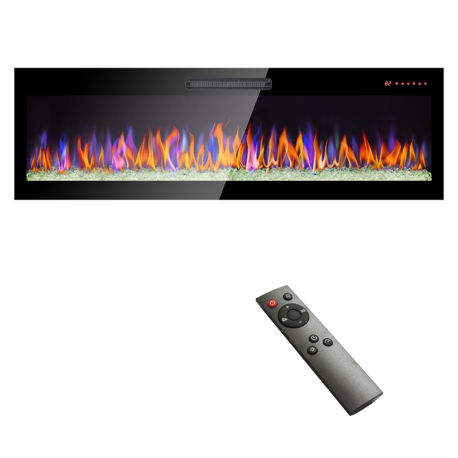 60 Inch Electric Fireplace Recessed Wall Mounted Fireplace With ...