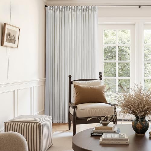 60 Inch Extra Wide Pinch Pleated Linen Curtains 112 Inch Length for ...