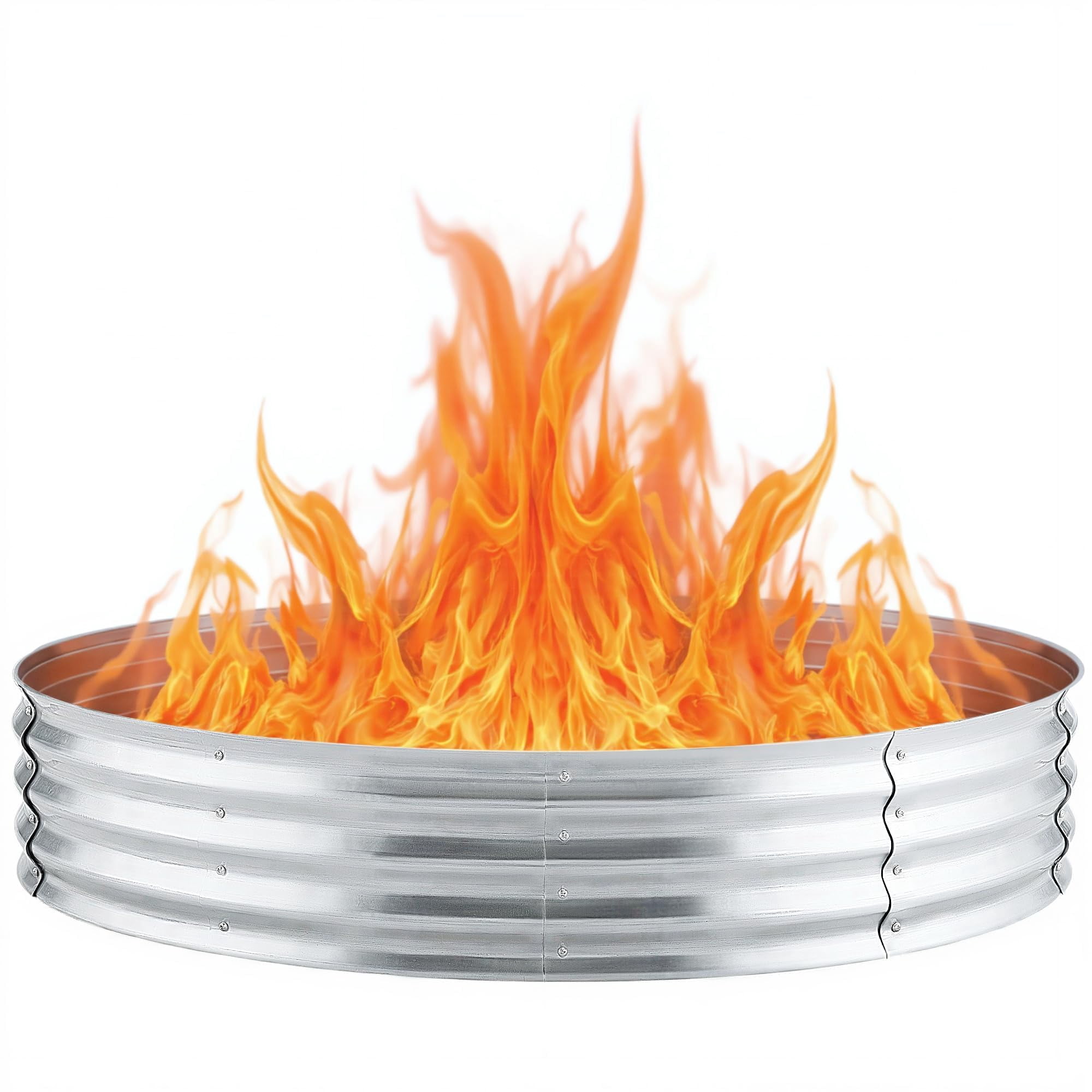 60 Inch Fire Pit Ring for Outside Wood Burning Smokeless Patio Round ...