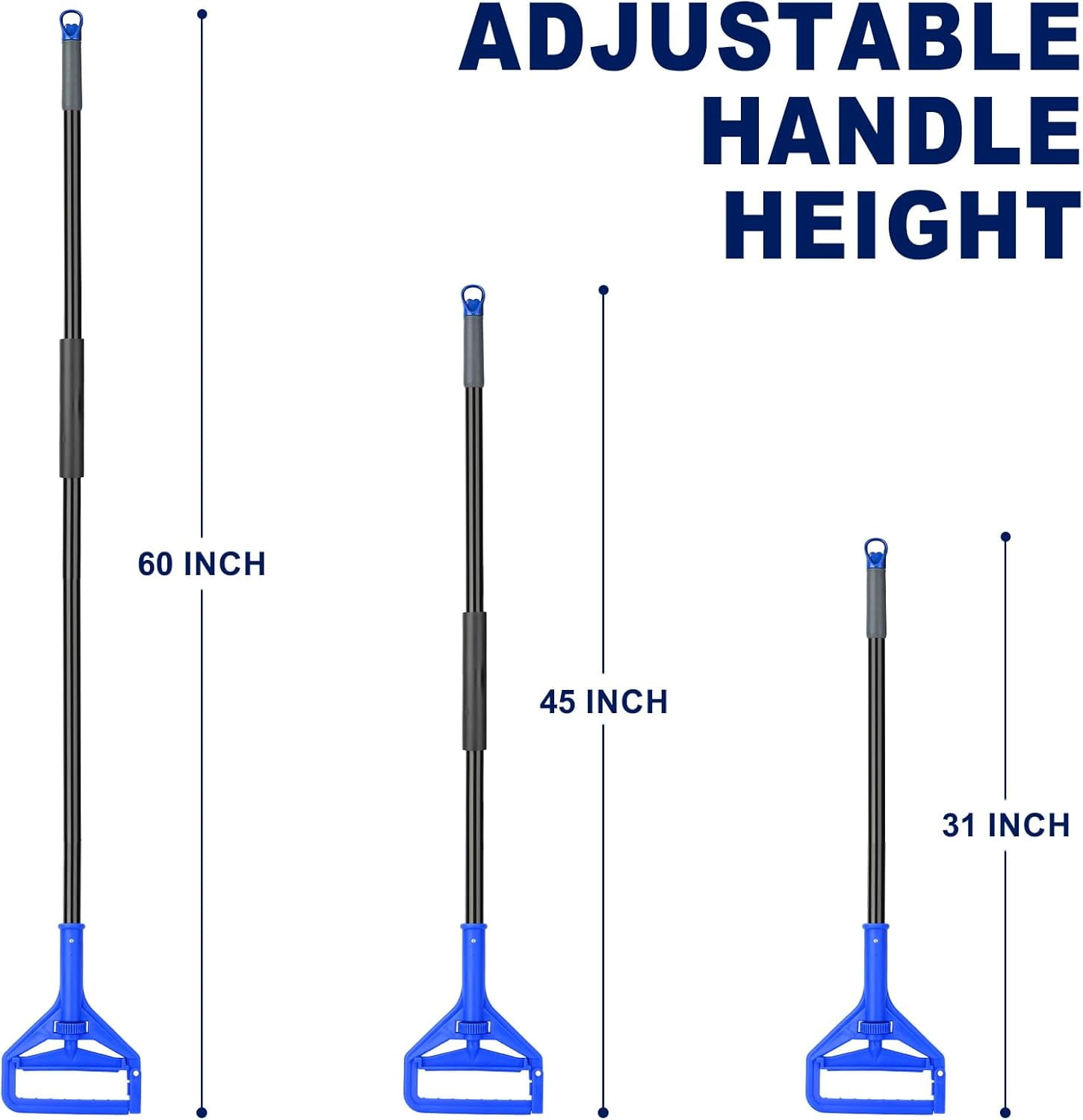 60 Inch Mop Handle Commercial Heavy Duty, Industrial Metal Mop Stick ...