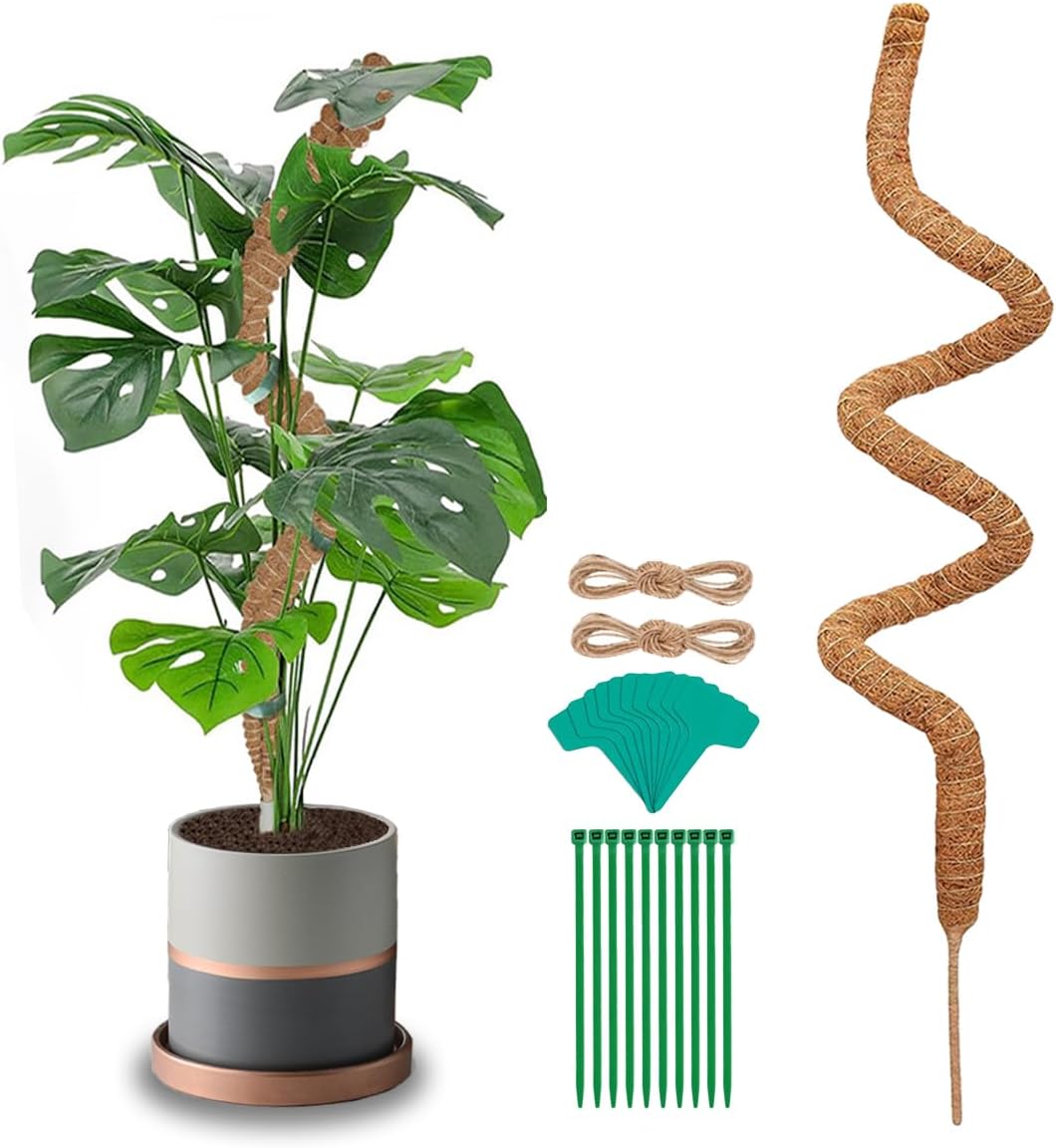 60 Inch Moss Pole for Climbing Plants - Tall Bendable Moss Poles Plant ...