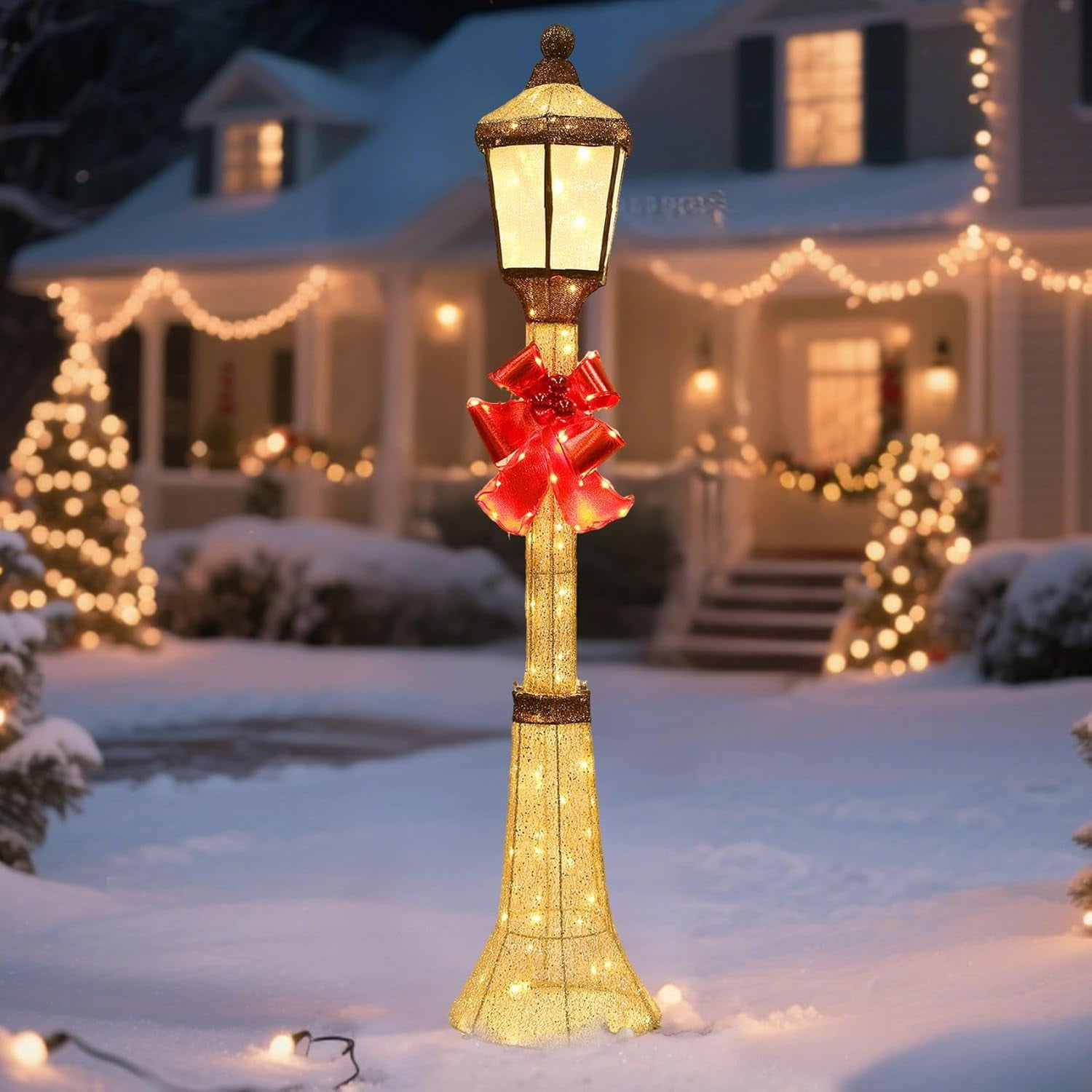 60-Inch Outdoor Christmas Decorations Outdoor Lighted Lamp Post 3D ...