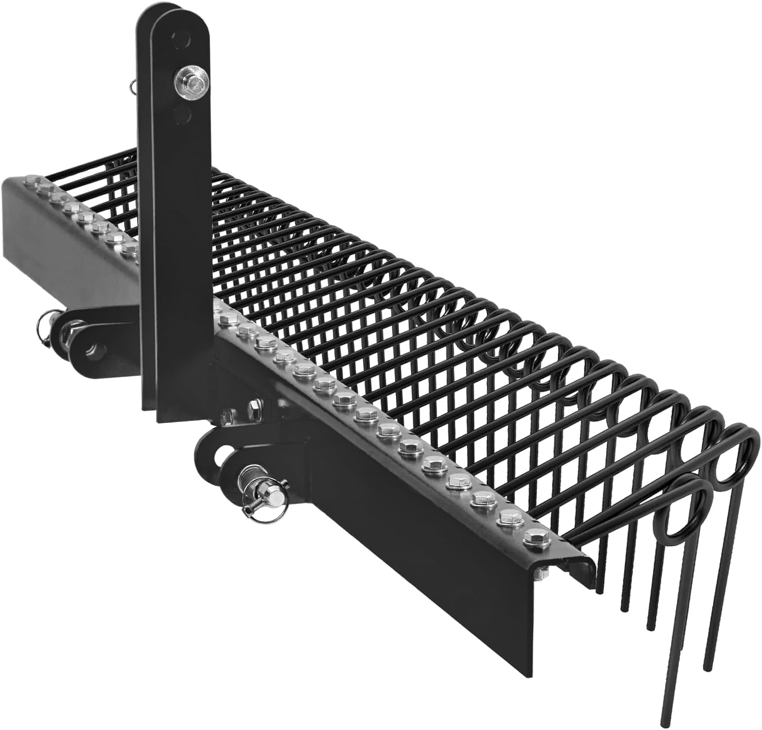 60 Inch Pine Straw Rake - 26 Coil Early Season Steel Tines - Heavy Duty ...