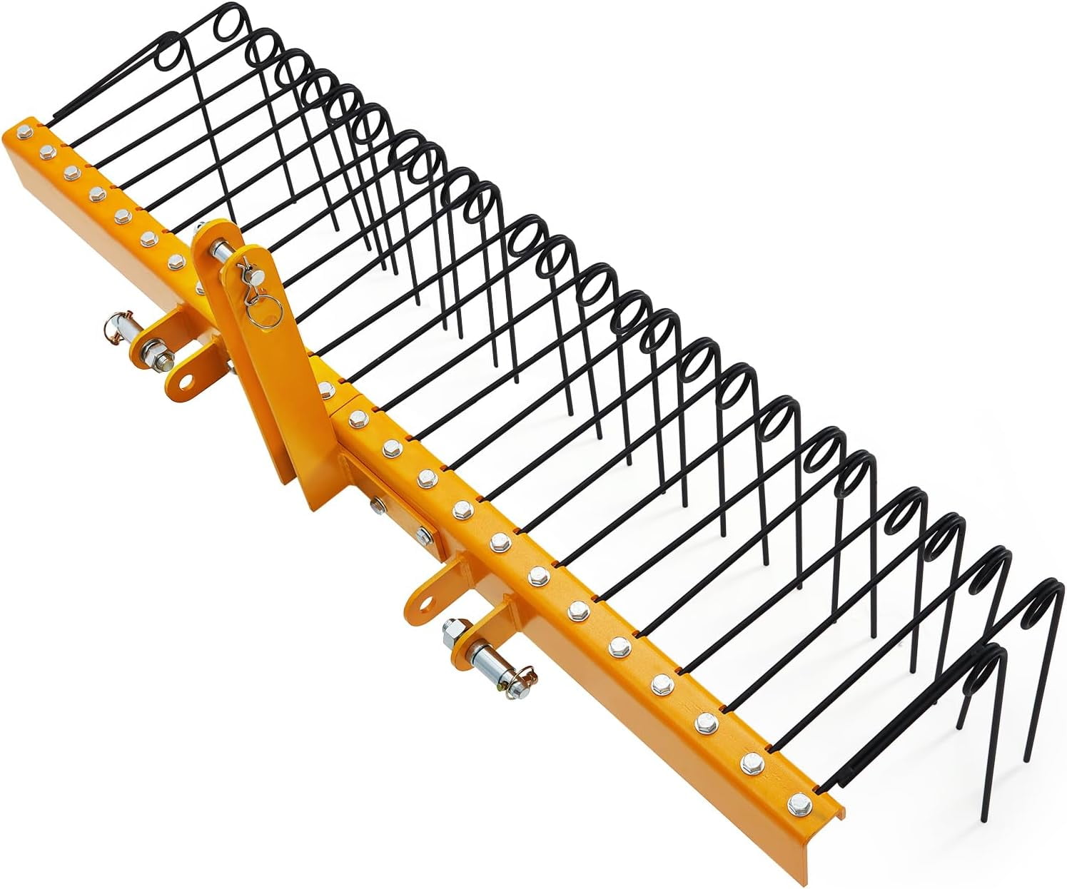 60 Inch Pine Straw Rake, 26 Coil Spring Tines Durable Powder Coated ...