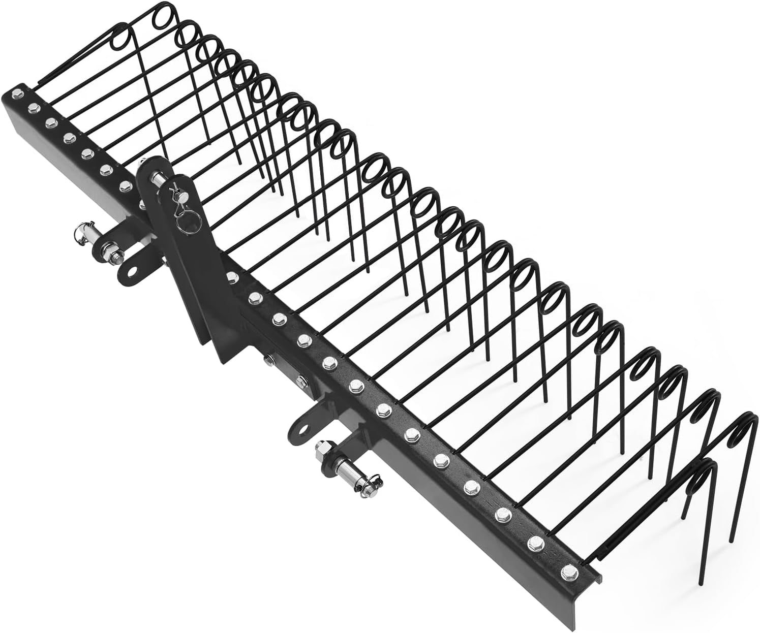 60 Inch Pine Straw Rake, 26 Coil Spring Tines Durable Powder Coated ...