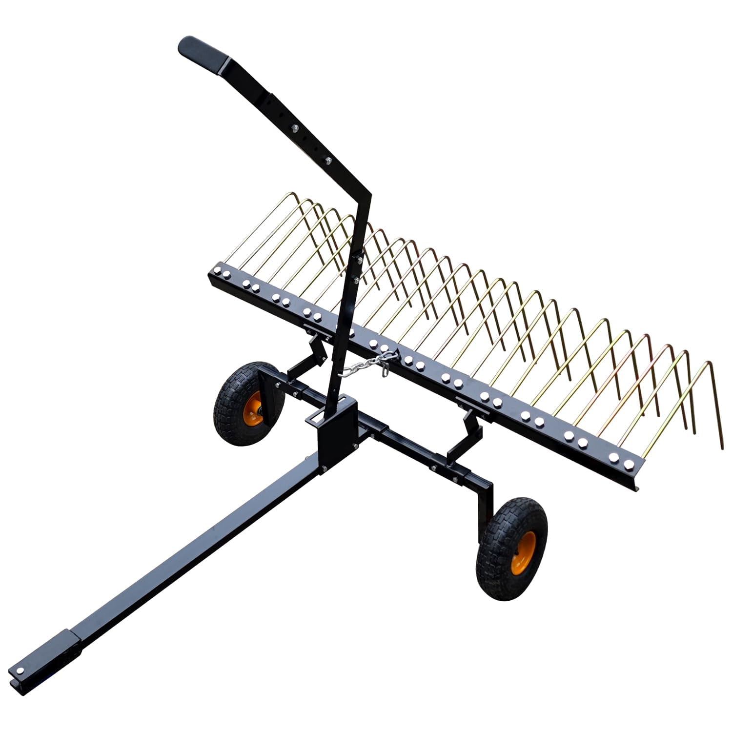 60 Inch Pine Straw Rake,Lawn Tractor Rake Dethatcher Tow Behind Rake ...
