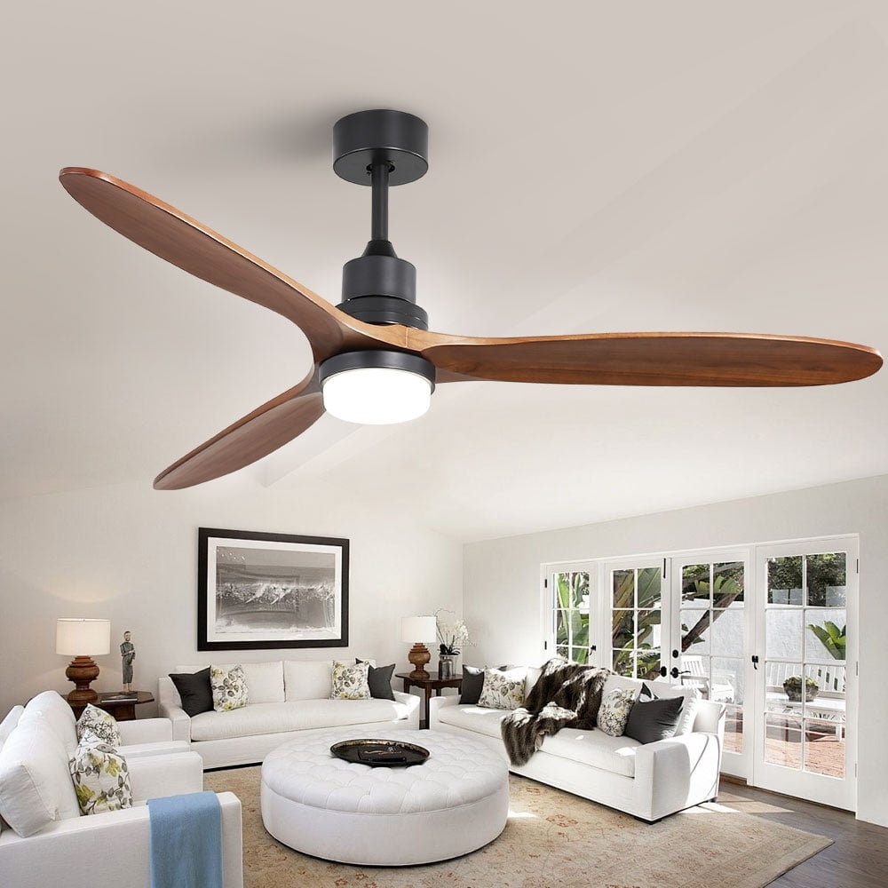 Large 60 Inch Ceiling Fan with Remote Control Farmhouse Wood Blade ...