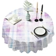 60 Inch Round Lace Tablecloth Water Resistant Washable, Denim Jean ...