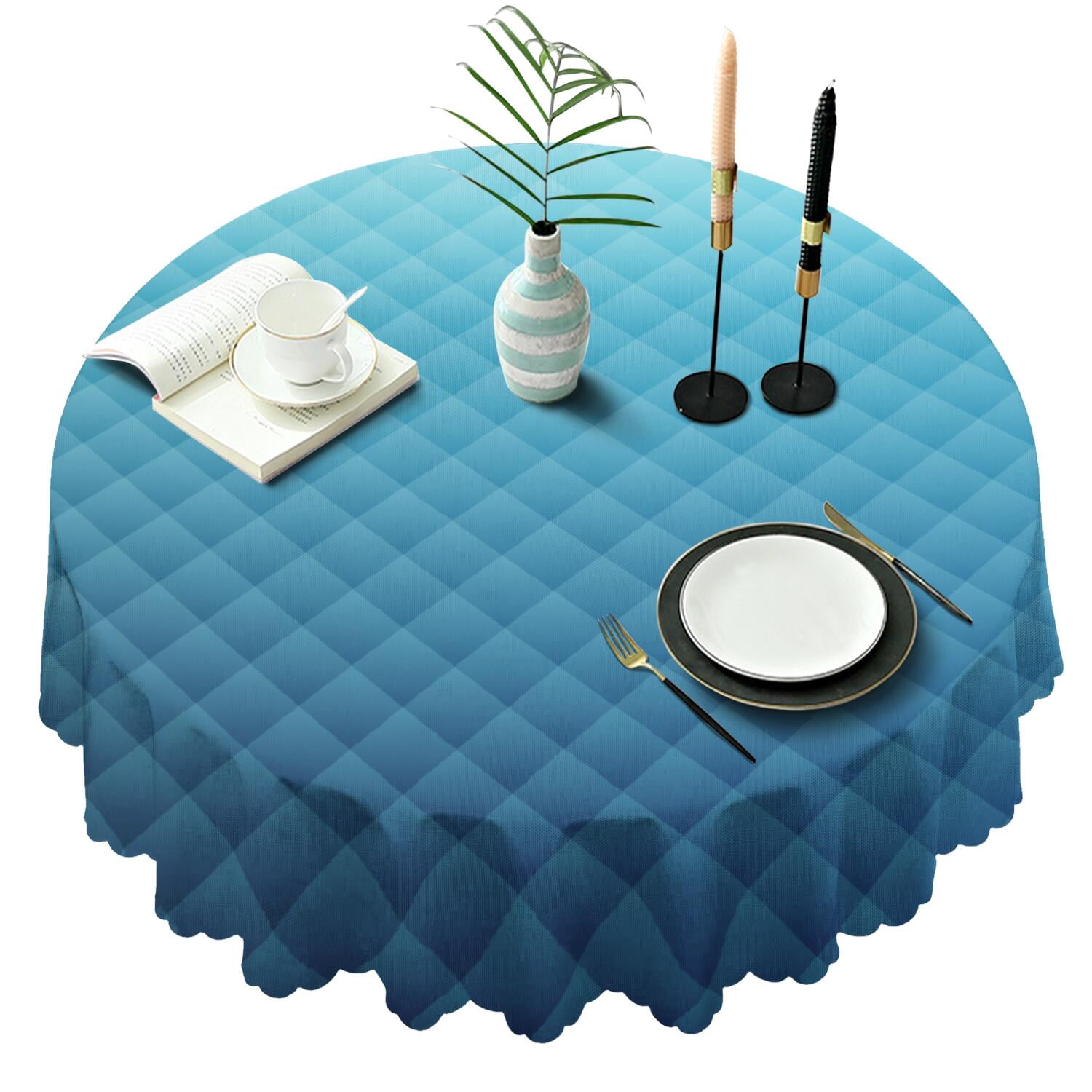 60 Inch Round Lace Tablecloth Water Resistant Washable, Elegant ...