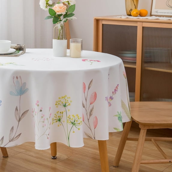 60 Inch Round Tablecloth Spring Floral Tablecloth - 60" Flower ...