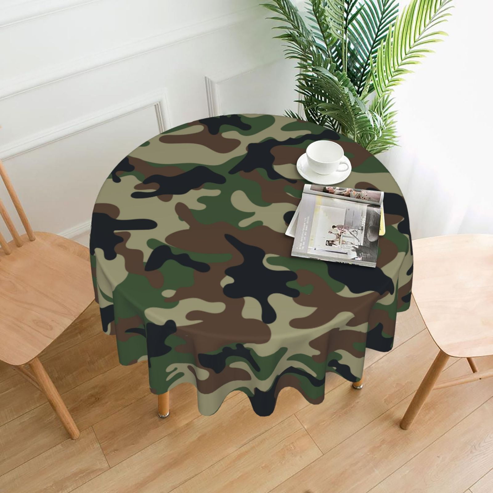 60 Inch Round Tablecloth – Waterproof, Stain-Resistant, Camouflage ...
