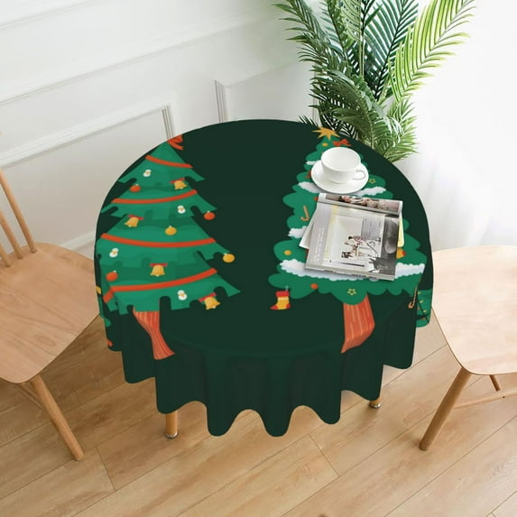 60 Inch Round Tablecloth – Waterproof, Stain-Resistant, Cartoon ...