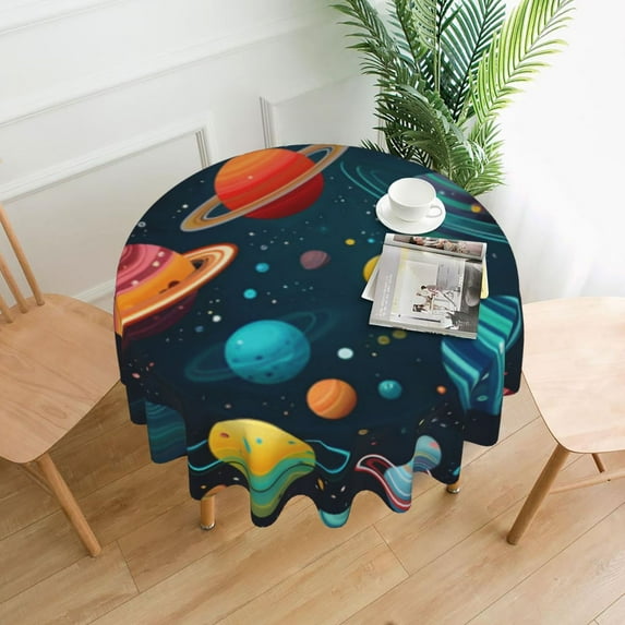 60 Inch Round Tablecloth – Waterproof, Stain-Resistant, Colorful ...