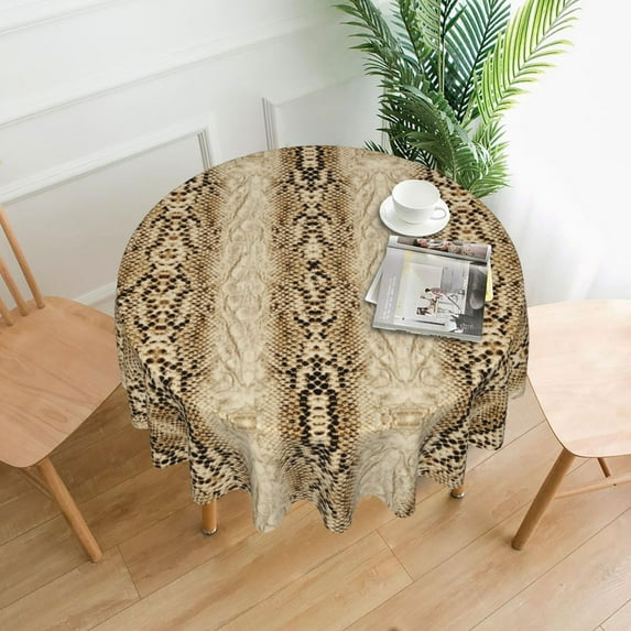 60 Inch Round Tablecloth – Waterproof, Stain-Resistant, Snake Skin ...