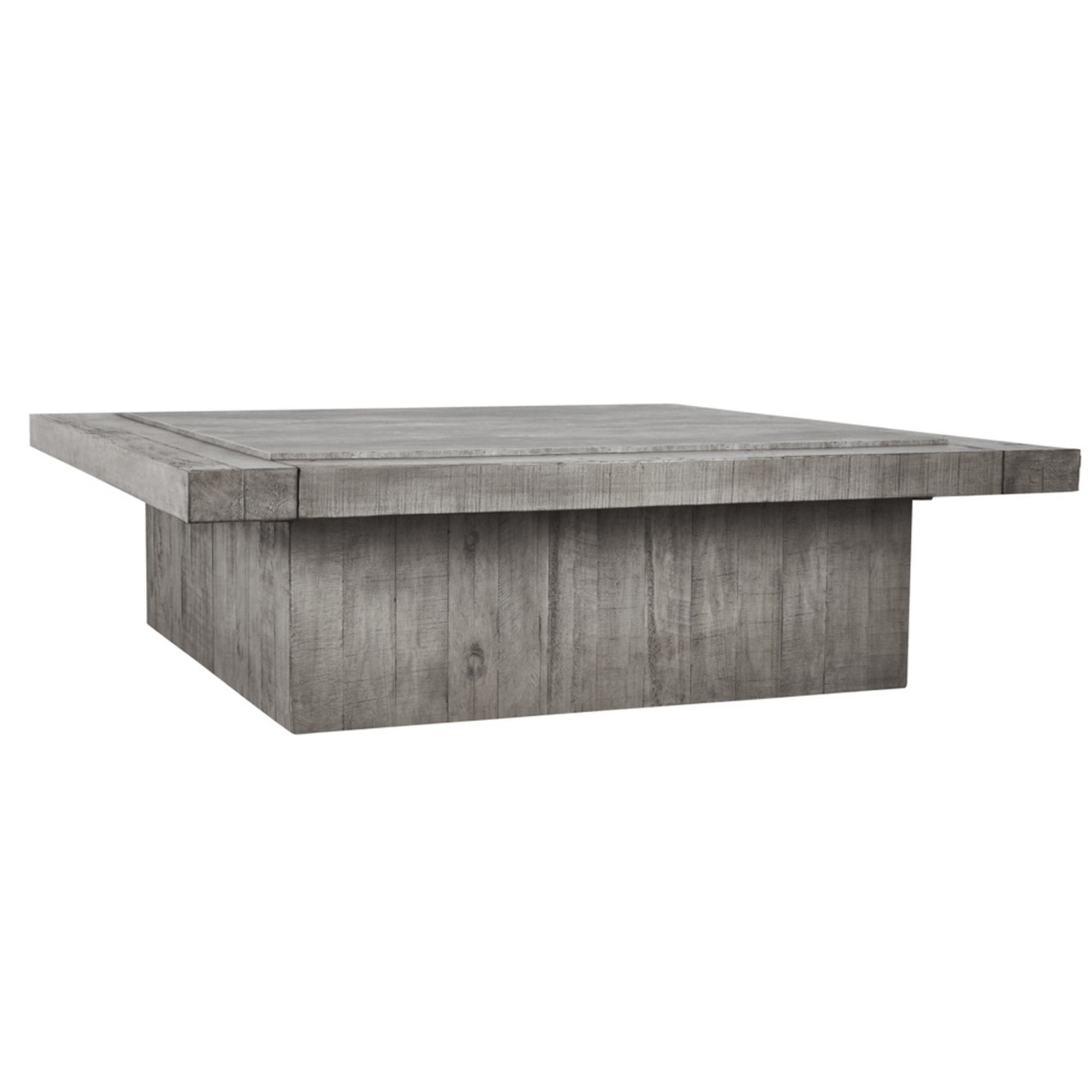 60 Inch Square Coffee Table with Concrete Laminate Top, Plinth Base ...