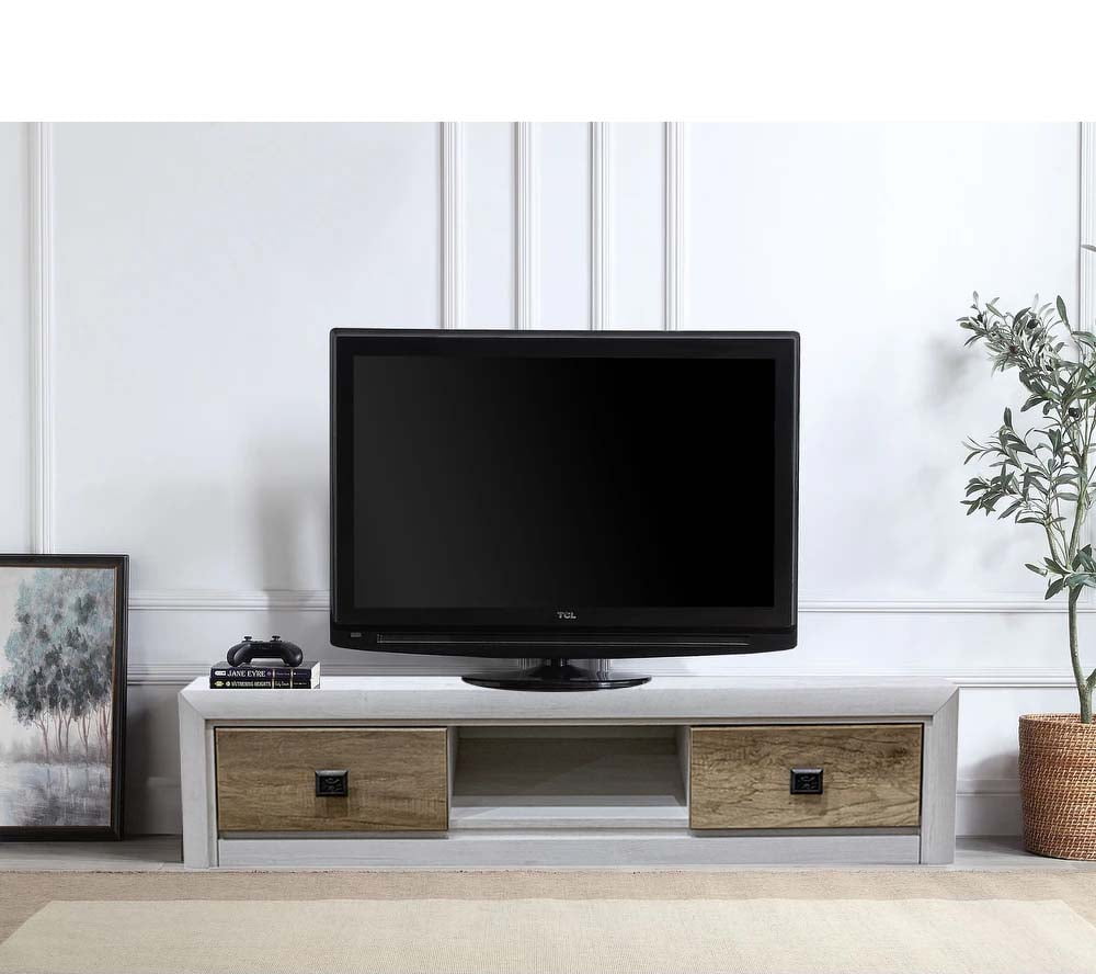 60” Inch TV Stand Console Entertainment Center with Two Drawers and ...
