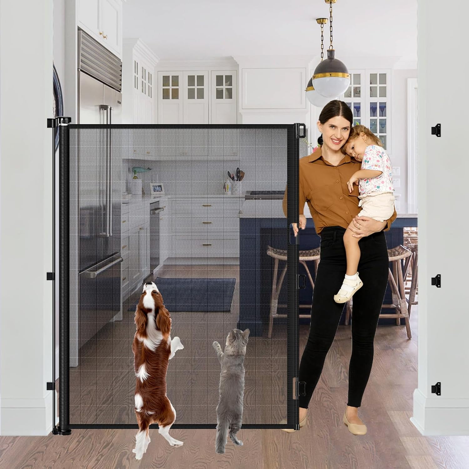 60 Inch Tall Retractable Baby Gates Tall Cat Gate for Stairs, 55" Wide ...