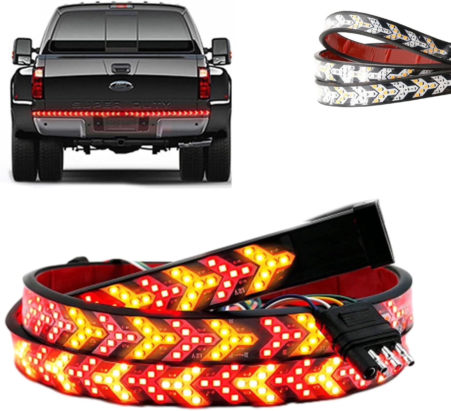 60 Inch Truck Tailgate Strip Light LED Bar, Signal Break Reverse, 60 ...