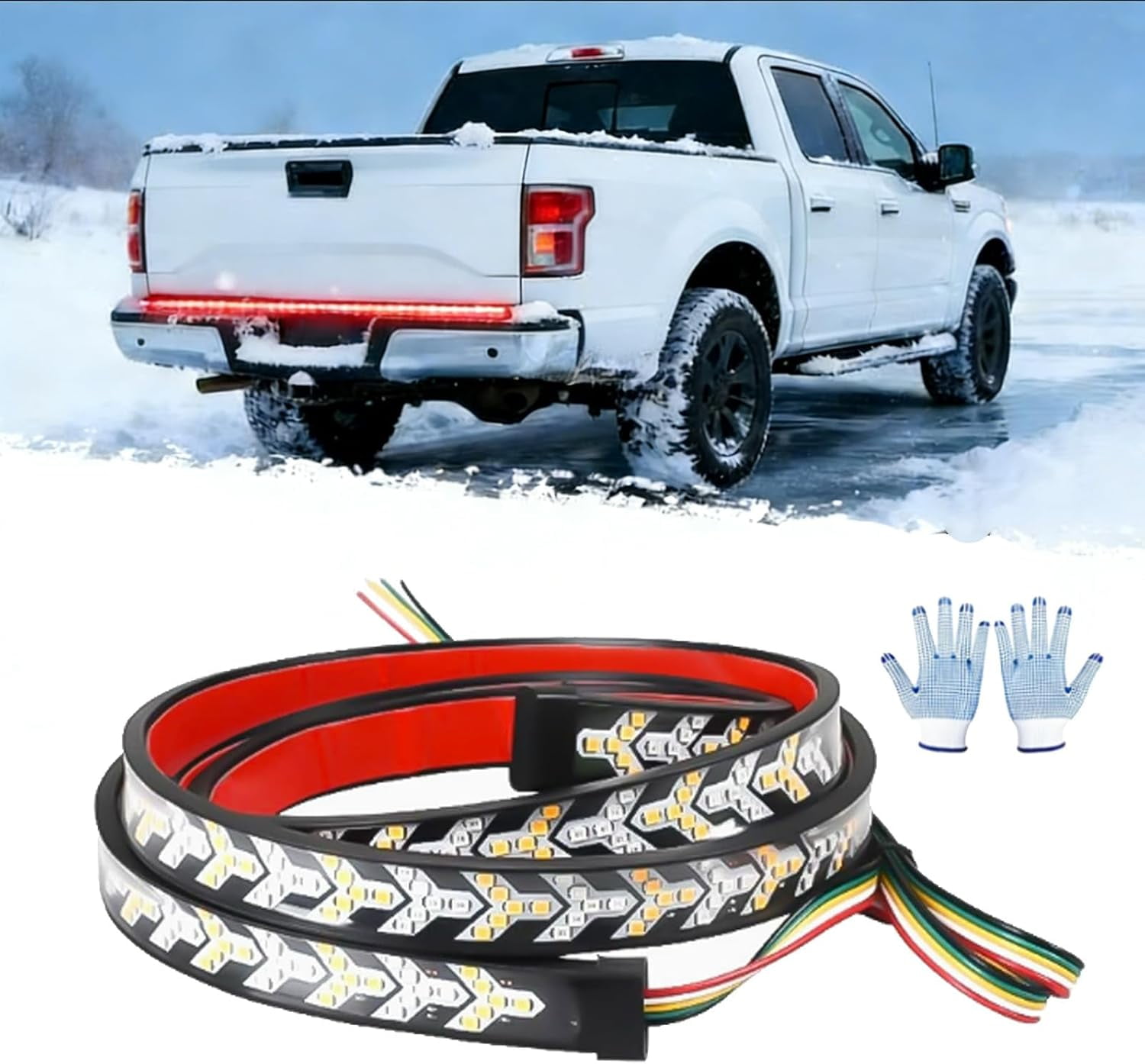 60 Inch Truck Tailgate Strip Light Led Bar, Red & Amber Sequential Turn ...