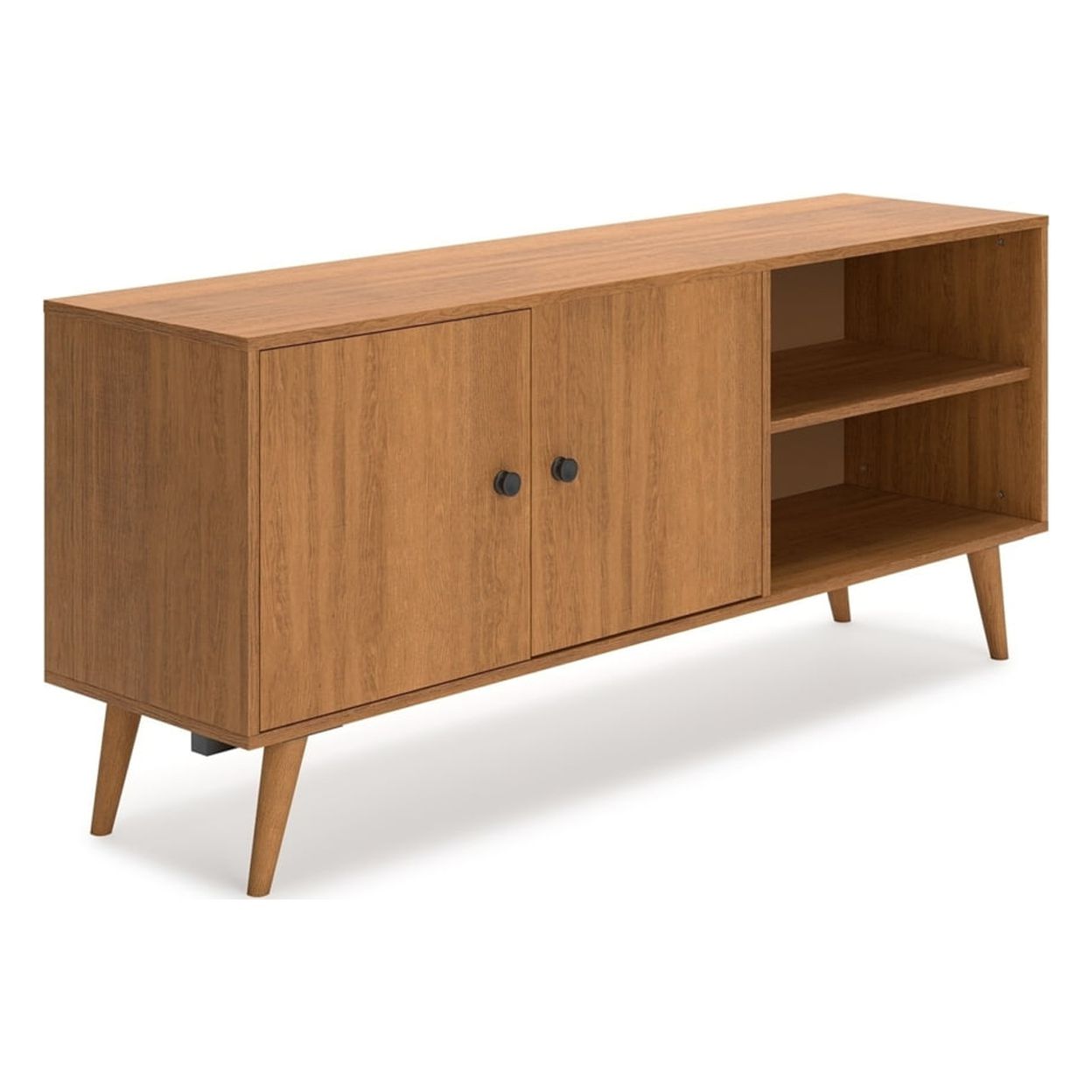 60 Inch Wood TV Media Entertainment Console 2 Doors 2 Compartments ...