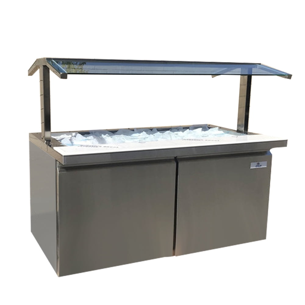 60 Inches 2-door Commercial Refrigerated Cold Table Buffet Merchandise ...